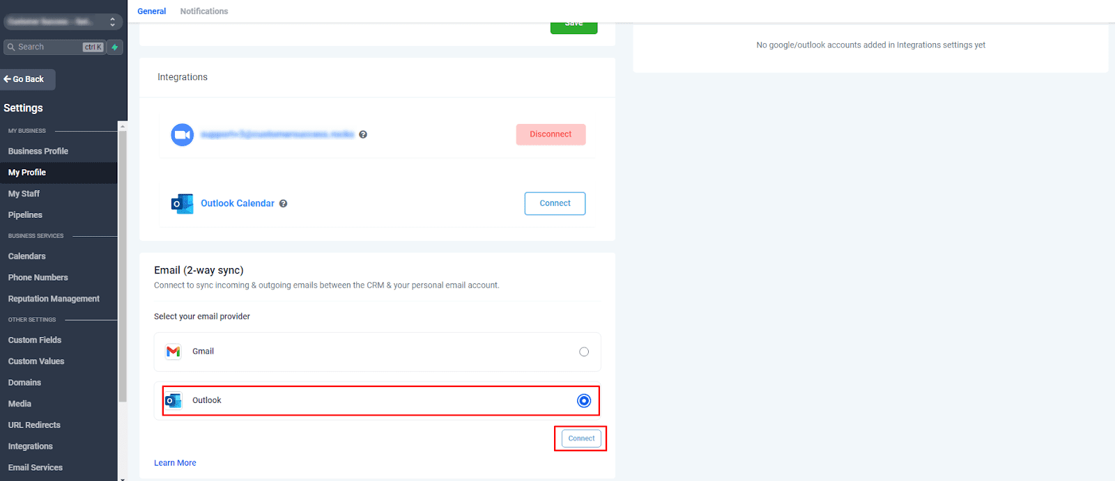 Setting Up Two-Way Email Sync for Outlook in GoHighLevel – Growthable