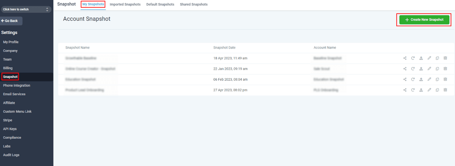 Importing Snapshots into an Existing Account in GoHighLevel – Growthable