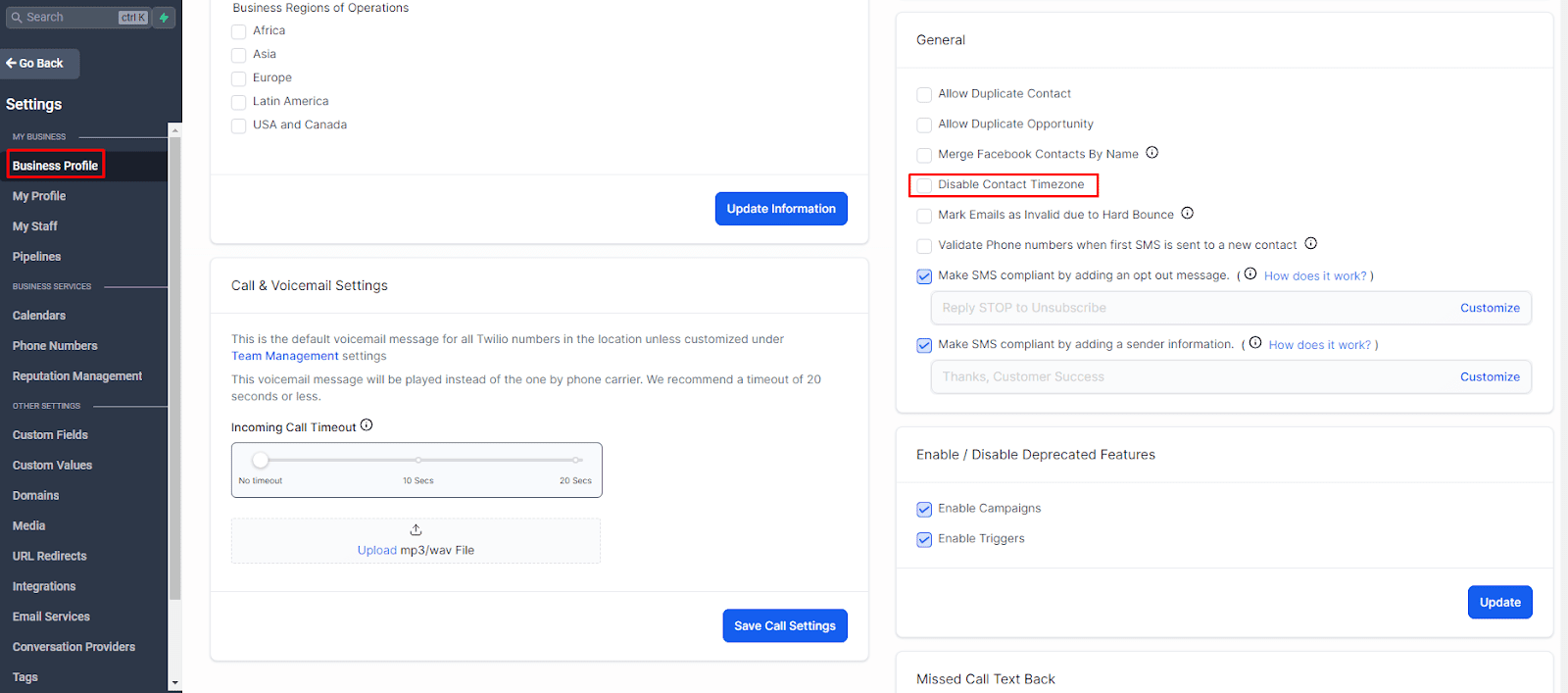 Disabling Alternate Time Zones in GoHighLevel – Growthable